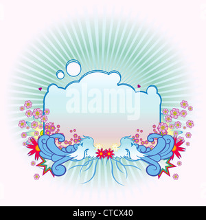 Vector illustraition of funky Abstract floral border Stock Photo - Alamy