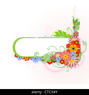 Vector illustraition of funky Abstract floral border Stock Photo - Alamy