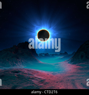 Solar eclipse in alien planetary system Stock Photo - Alamy