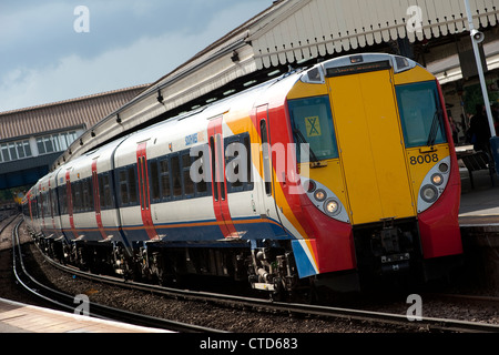 Class 458 juniper passenger train in South West Trains livery waiting ...