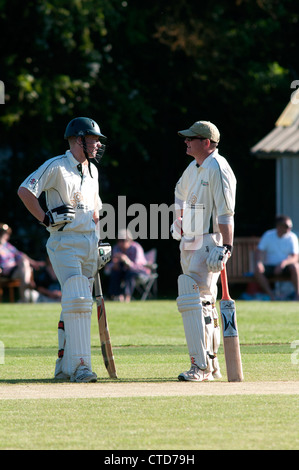 Cricket batsmen talking Stock Photo - Alamy