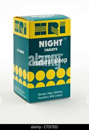 HRI Night Tablets. Herbal sleeping pills containing Vervain, hops ...