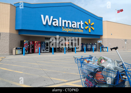Front view of a Walmart supercentre store exterior sign logo Ontario ...