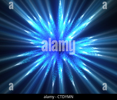 Abstract background with blue fluorescent lights. Neon glow from the ...
