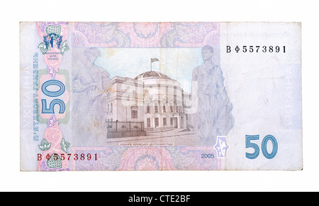 50 Ukrainian hryvnia bank note. Hryvnia is national currency in Ukraine ...