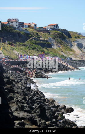 Cote des Basques beach at sunset, Biarritz Stock Photo - Alamy