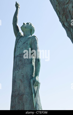 Greece. Samos. Ancient Greek inscription on the gigantic Kouros at the ...