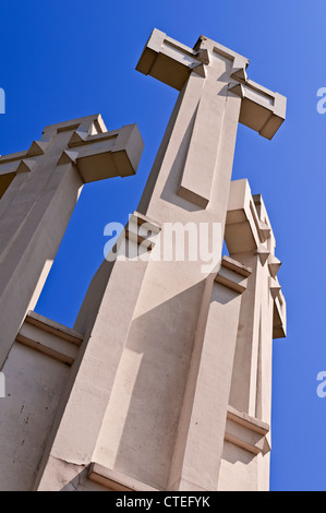 The Hill of three crosses is a landmark of the city of Vilnius ...