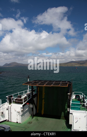 MV Loch Portain, the Calmac Sound of Harris car ferry arriving at ...