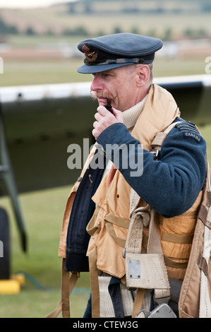 RAF at War pilot in period costume re enacts a WW2 Scramble living ...
