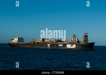Oil rig FPSO P47, working Offshore Rio de Janeiro state, Campos basin ...