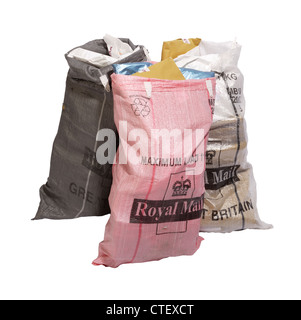 Post or mail bags filled with parcels / packets for delivery Stock ...