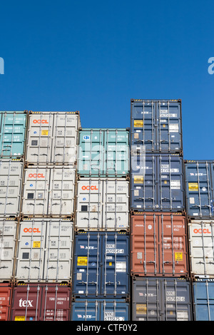 Shipping containers on dock at harbor, Nuuk, Greenland Stock Photo - Alamy