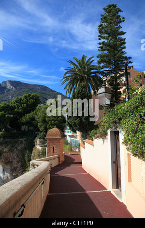 Coastal Path, Le Rocher, The Rock, Monaco, Cote d Azur, Mediterranean ...