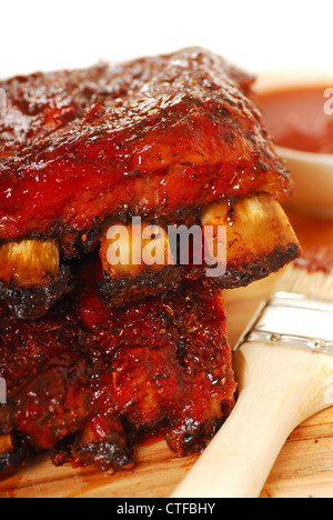 Rack of pork spare ribs and dipping sauce Stock Photo - Alamy