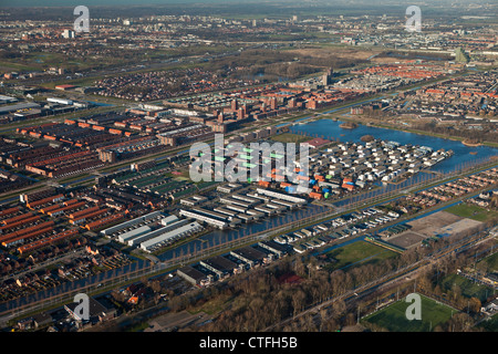The Netherlands, Den Haag, The Hague, Aerial view of modern Den Haag ...