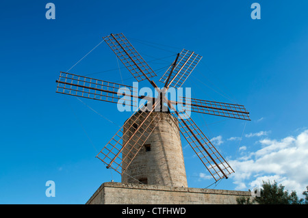 Xarolla Windmill under mediterranean blue sky, Zurrieq, Malta Stock ...