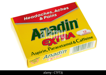 Packet of 12 Anadin extra Aspirin Paracetamol headache caplets Stock ...