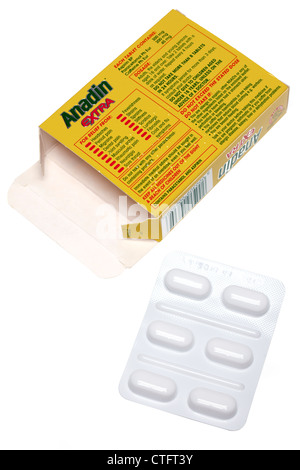 Packet of 12 Anadin extra Aspirin Paracetamol headache caplets Stock ...