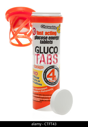 Tube of Gluco Tabs glucose chewable orange flavour energy tablets Stock ...