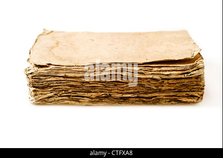 XVIII century old book, very damaged Stock Photo - Alamy
