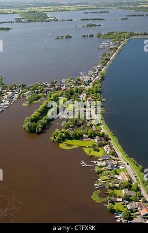 Netherlands, Loosdrecht, Lakes called Loosdrechtse Plassen. Winter. Ice ...