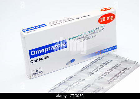 Capsules containing Omeprazole as gastro - resistant granules Stock ...