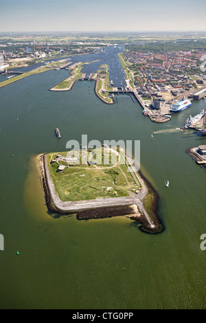Aerial view at sea lock IJmuiden, The Netherlands Stock Photo - Alamy