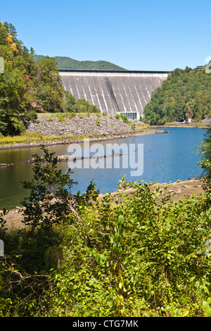 Fontana Dam on the Little Tennessee River produces hydroelectric power ...