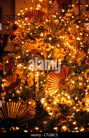 Christmas tree with Asian fans Stock Photo - Alamy