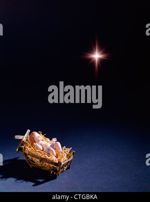 Manger full of hay Stock Photo - Alamy