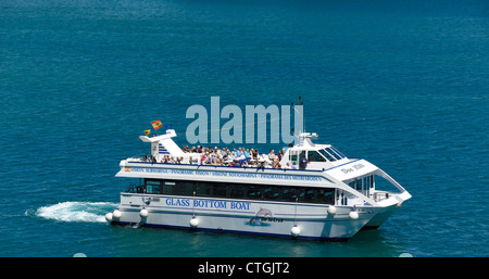 don joan catamaran glass bottom boat leaving mahon for a trip round the ...