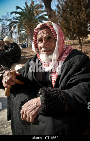 Senior arab man wearing keffiyeh over isolated background smiling and ...
