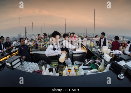 Rooftop of the Banyan Tree Hotel, Vertigo Bar Restaurant and Moon Bar, Bangkok, Thailand Stock ...