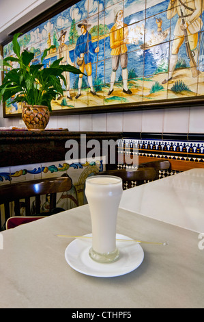 Horchata, typical Spanish drink made of tiger nuts. Valencia, Spain ...