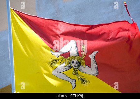 The three-legged symbol of Sicily: Trinacria Stock Photo - Alamy