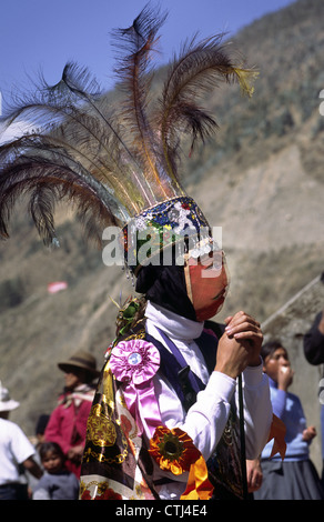 "Qhapaq Negro" dancer during the Virgen del Carmen fiesta. Paucartambo ...