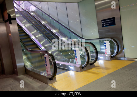 Escalators in King's Cross Station, London Underground, London, England ...