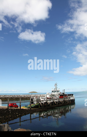 Isle of Eriskay, Scotland. The MV Loch Alainn (Barra to Eriskay Calmac ...