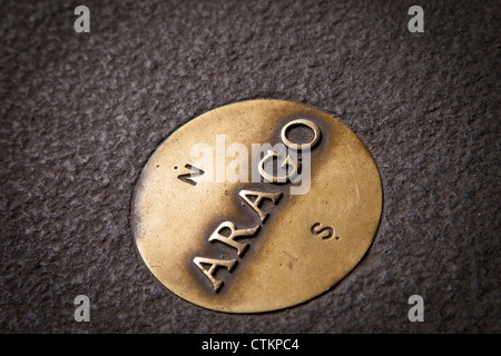 Paris Meridian - Rose Line - brass markers outside Louvre Museum & Art ...