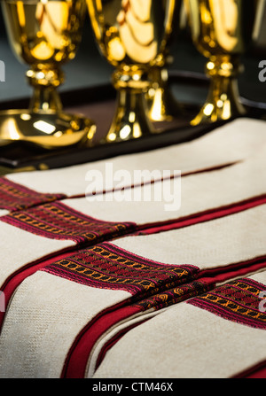 Sacristy preparation for the celebration of a catholic mass Stock Photo ...