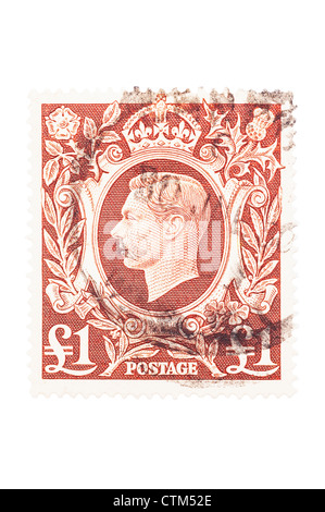 A UK £1 One Pound postage stamp for mail and post Stock Photo - Alamy
