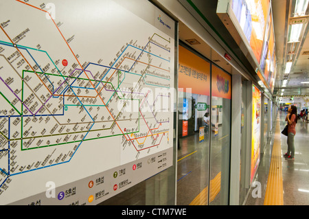Seoul Underground map, Korea Stock Photo - Alamy