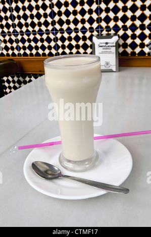 Horchata, typical Spanish drink made of tiger nuts. Valencia, Spain ...