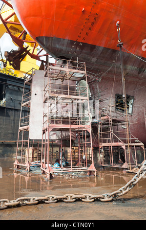Huge Fender of Drill Ship Stock Photo - Alamy