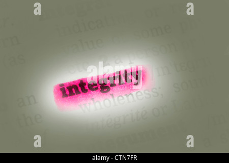 Integrity Dictionary Definition highlighted in dictionary closeup Stock ...