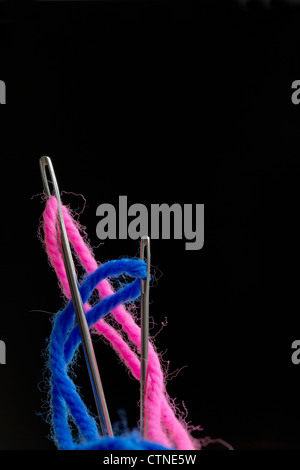 Darning needles and wool Stock Photo - Alamy