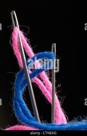Darning needles and wool Stock Photo - Alamy