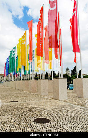 Multi-coloured flags, Lisbon, Portugal Stock Photo - Alamy