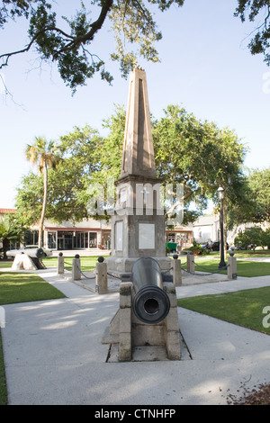 Canon and Confederate Memorial Obelisk on the Plaza de la Constitucion ...